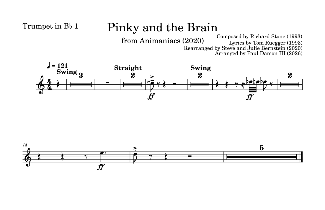 Pinky and the Brain - Trumpet 1 (arr. Steve and Julie Bernstein (2020 ...