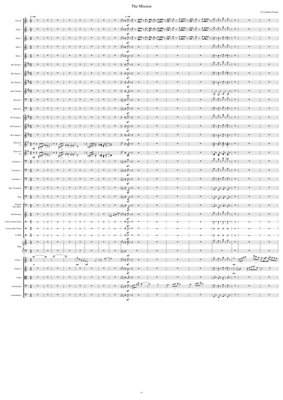 The Mission Sheet Music | Eric Bingham-Kumpf | Full Orchestra