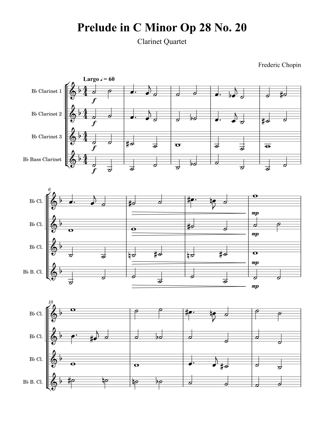 Prelude In C Minor, Op. 28, No. 20 (arr. David Lartey) by Chopin Sheet ...