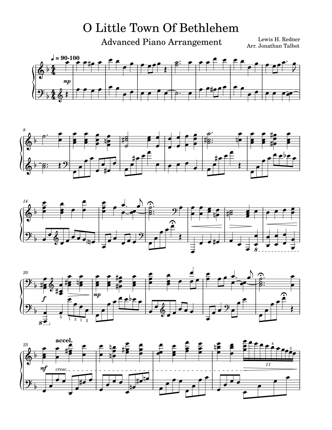 O Little Town of Bethlehem (arr. Jonathan Talbot) by Jonathan Talbot ...