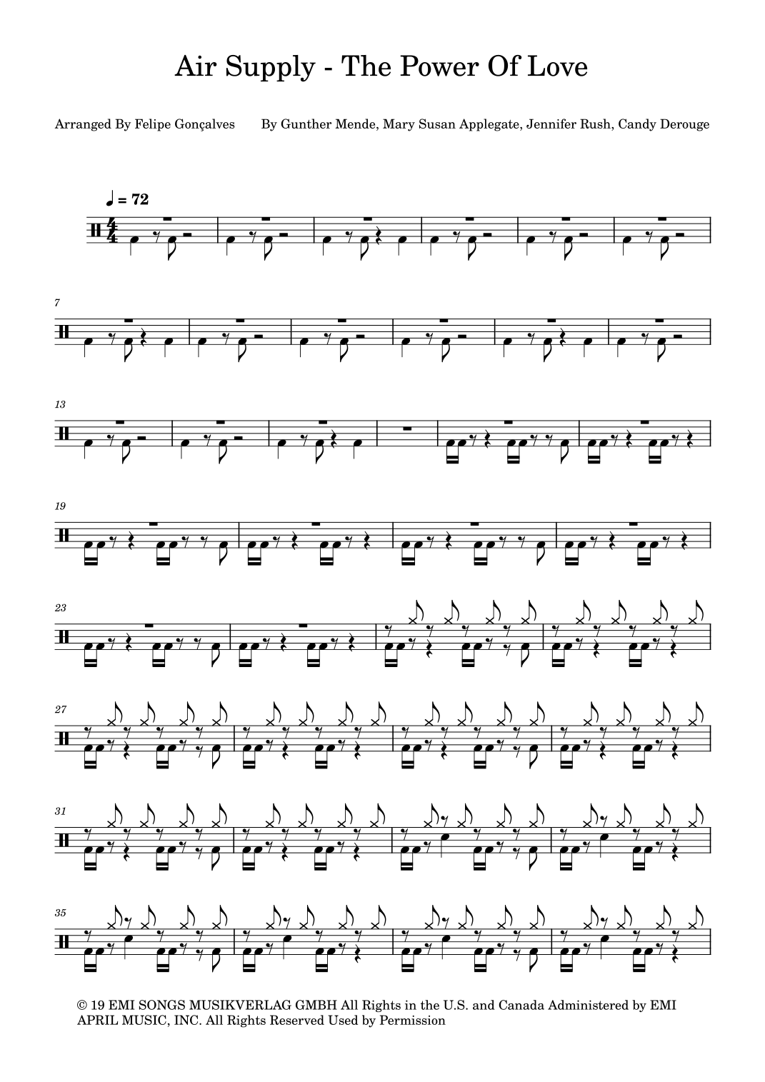 The Power Of Love (arr. Felipe Gonçalves) by Air Supply Sheet Music for ...