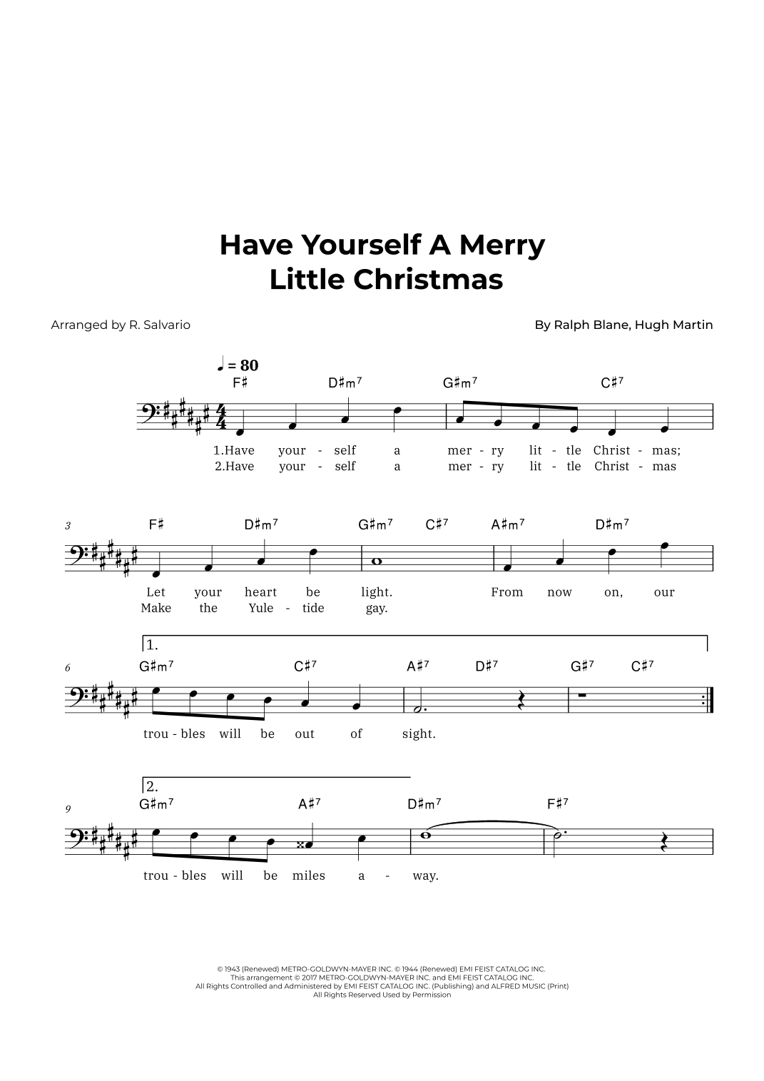 Have Yourself A Merry Little Christmas (arr. R. Salvario) by Barry ...