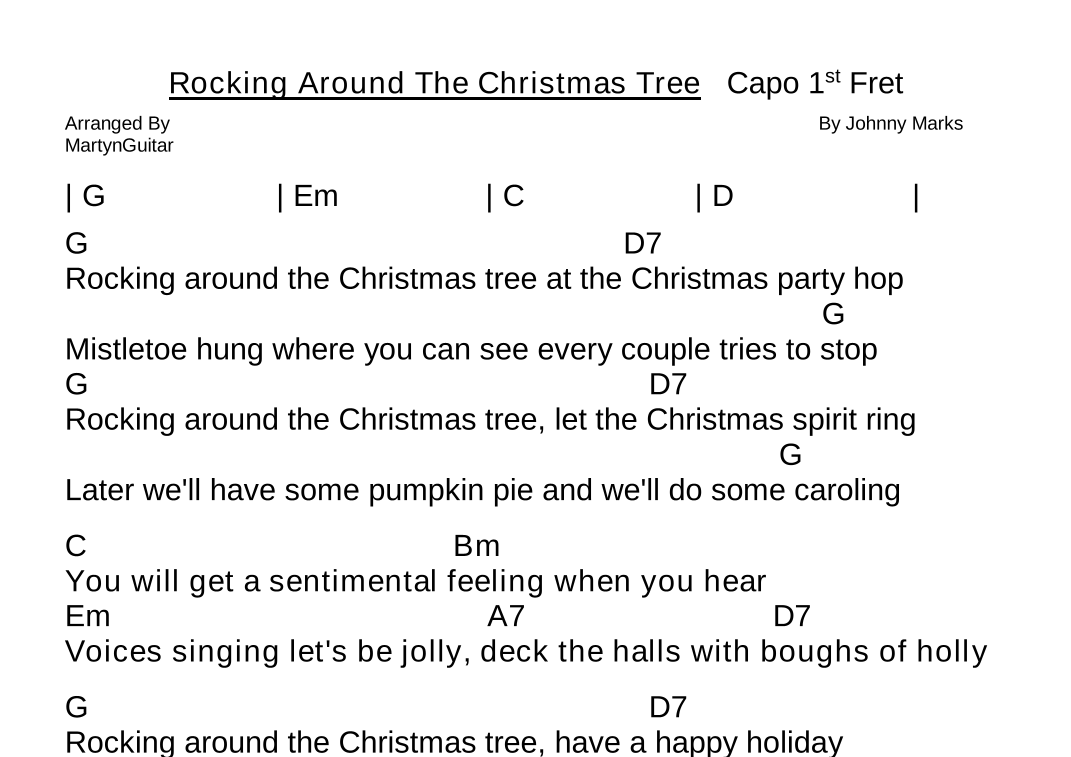 Rockin' Around The Christmas Tree (arr. MartynGuitar) by Brenda Lee ...