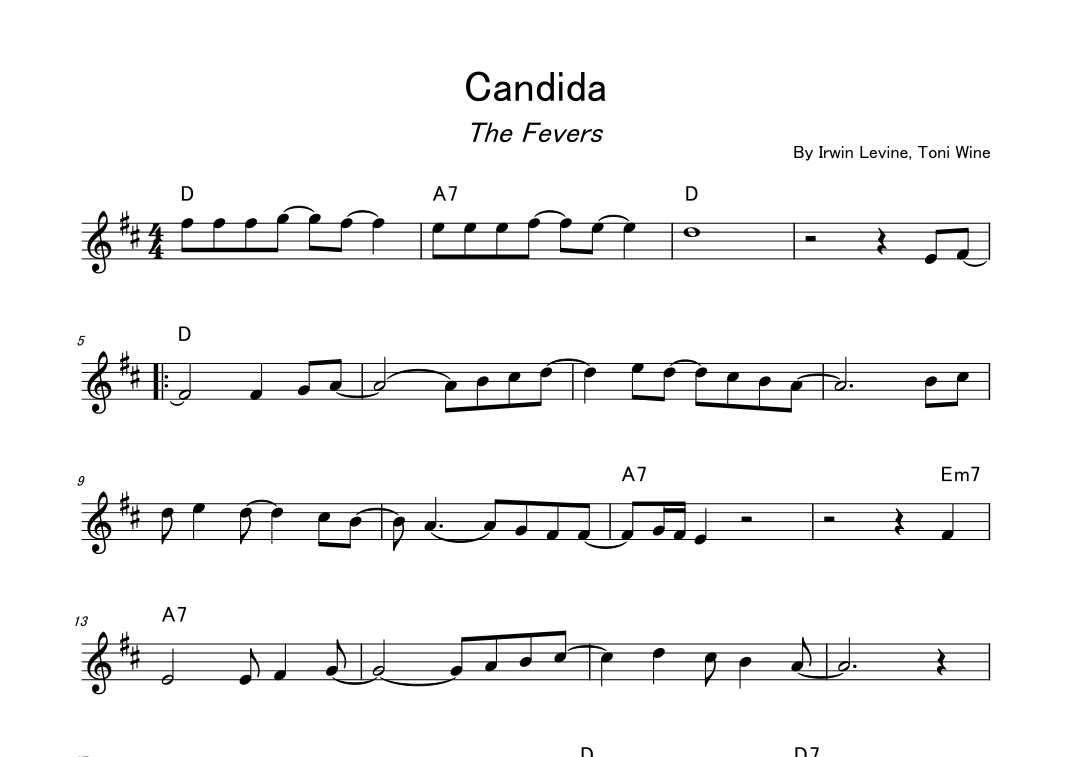 Candida (arr. Marcelo Borba) by Dawn Sheet Music for Lead Sheet / Fake ...