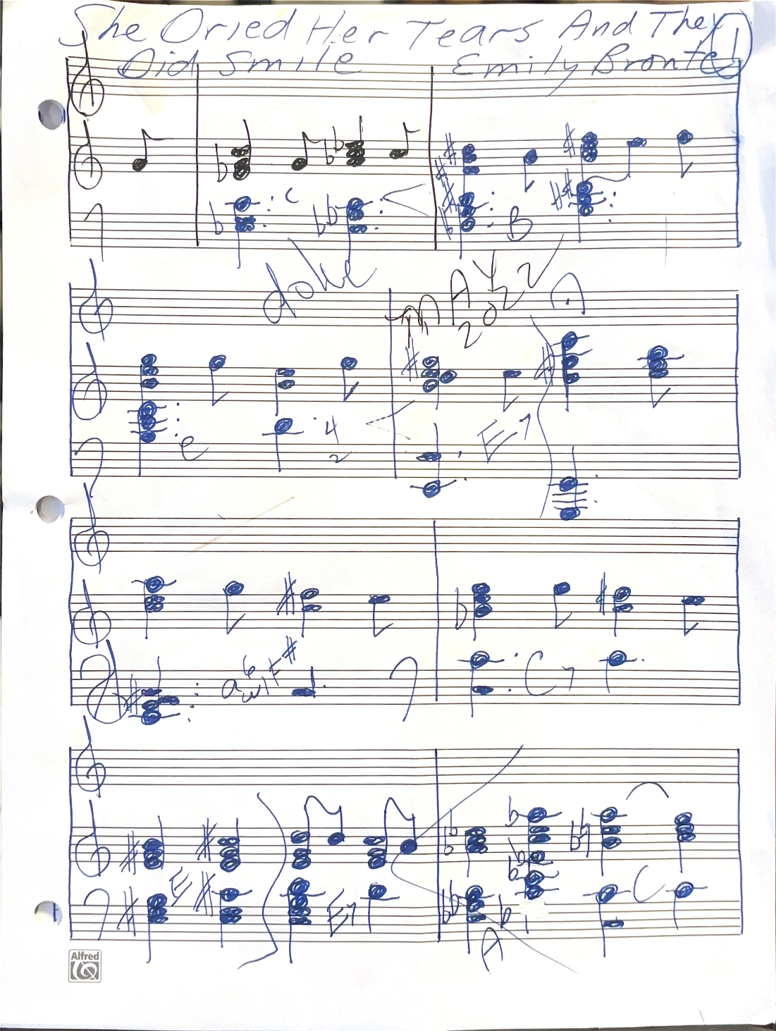 She Dried Her Tears And They Did Smile by Text by Emily Bronte Sheet ...