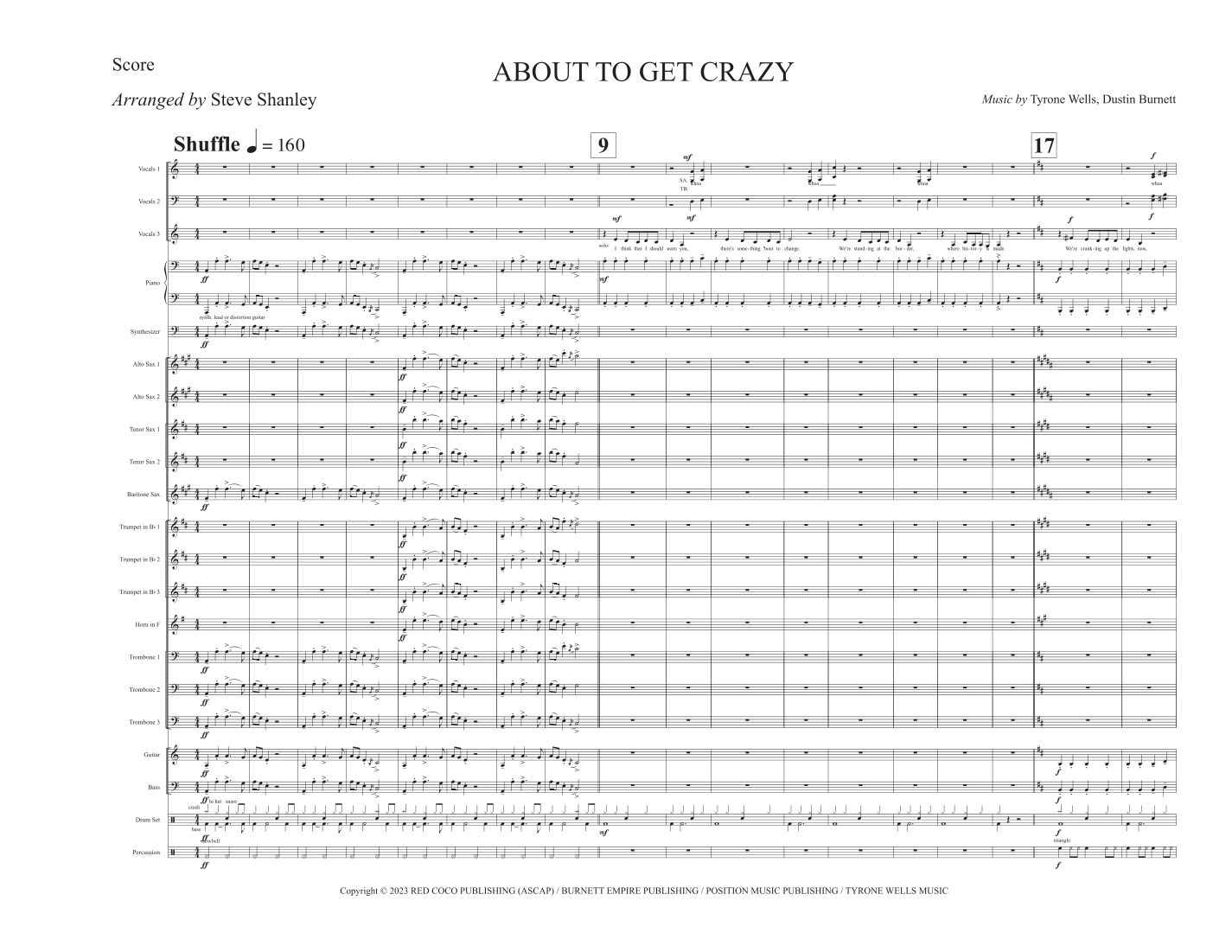 About To Get Crazy (arr. Steve Shanley) by Oh The Larceny Sheet Music ...
