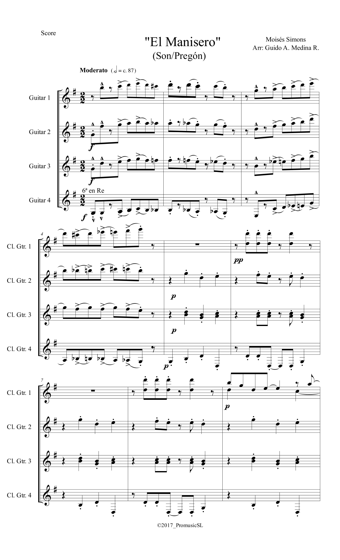 El Manisero (arr. Guido Alfonso Medina Rivera) by Digital (MIDI Sheet ...