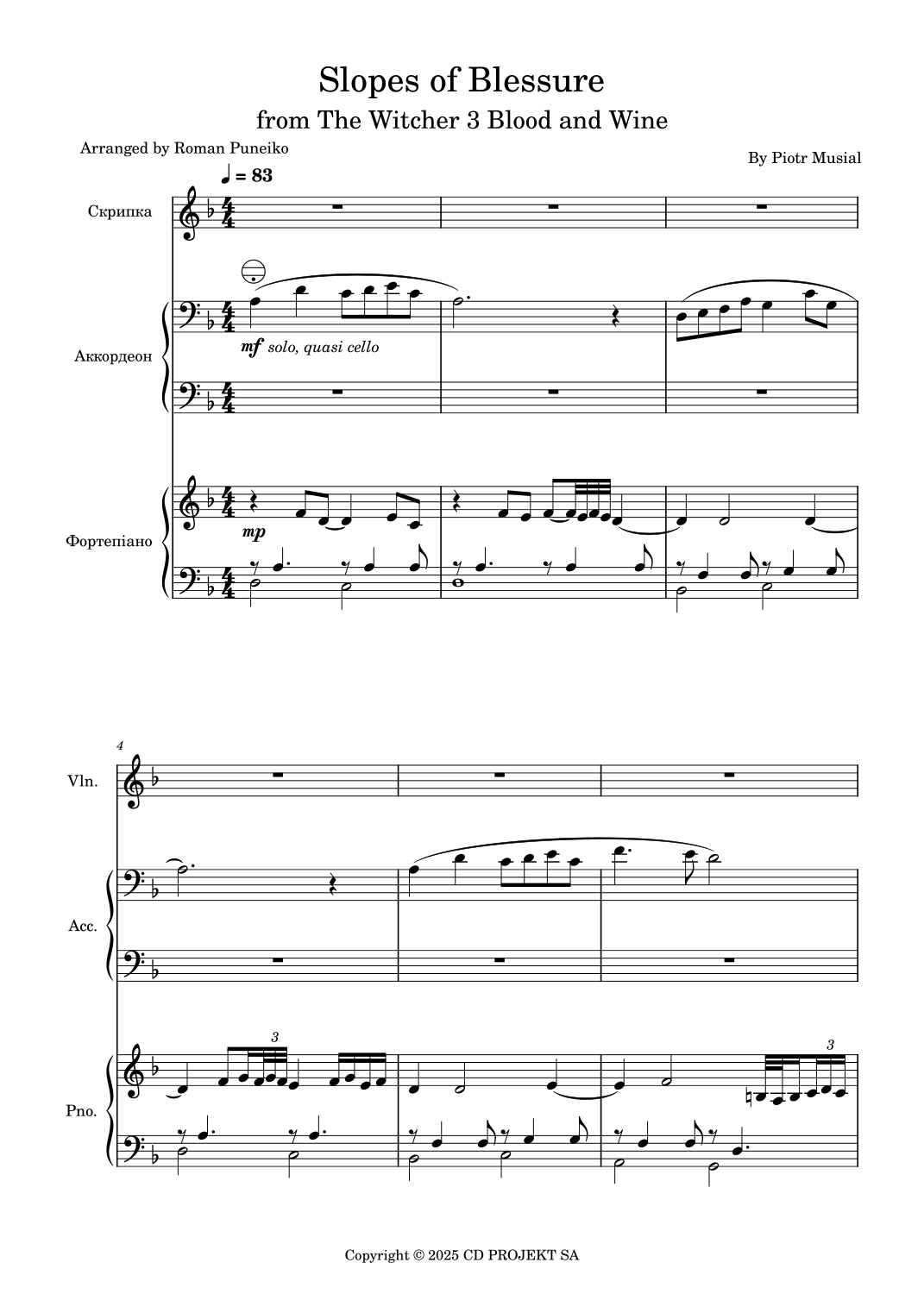 The Slopes Of The Blessure by Piotr Musial Sheet Music for Instrumental ...