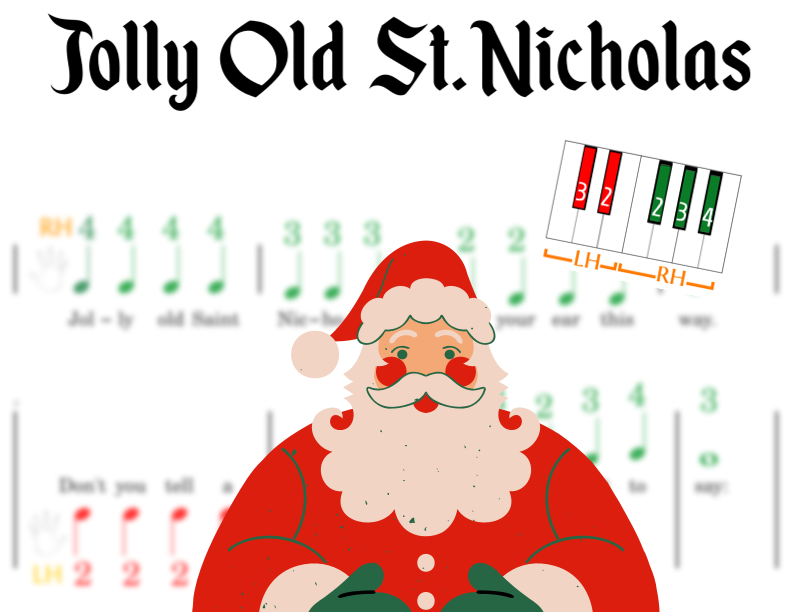 Jolly Old Saint Nicholas - Pre-staff Finger Numbers on Black Keys (arr ...