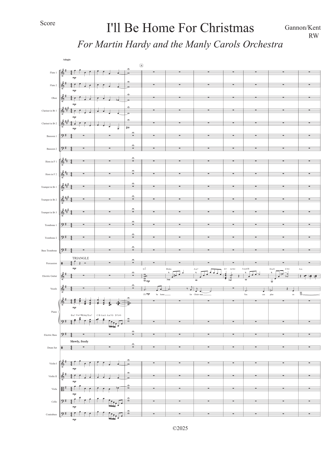 I'll Be Home For Christmas (arr. Rob Woodward) by Brian McKnight Sheet ...