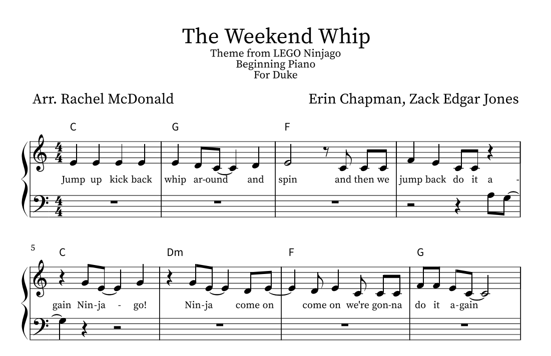 Weekend Whip (arr. Rachel McDonald) by Erin Chapman Sheet Music for ...