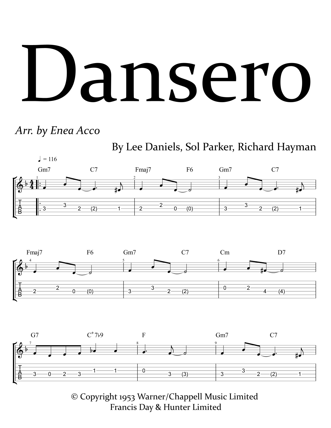 Dansero (arr. Enea Acco) by Lee Daniels Sheet Music for Lead Sheet ...