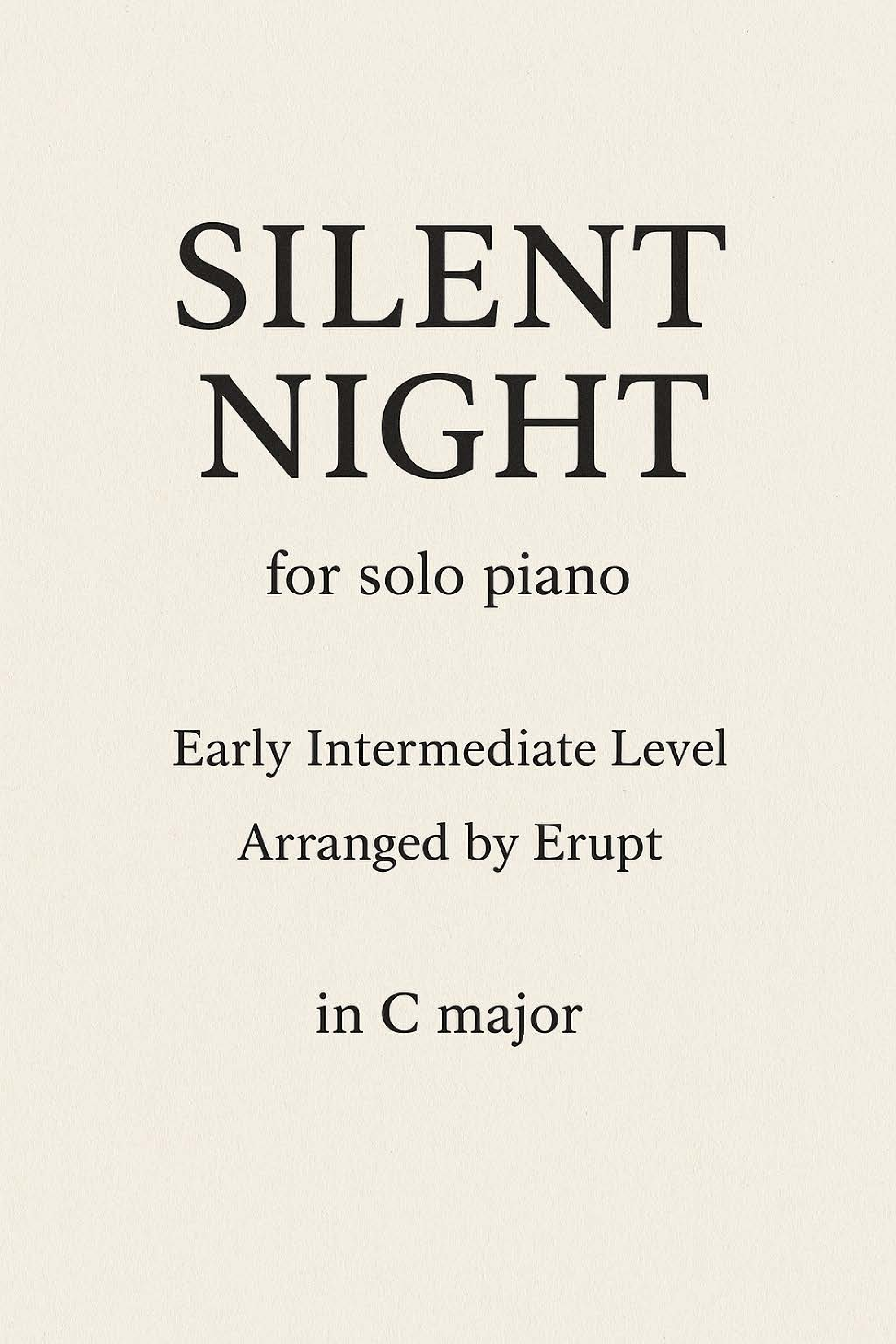 Silent Night – Solo Piano Arrangement (Early Intermediate, C Major ...