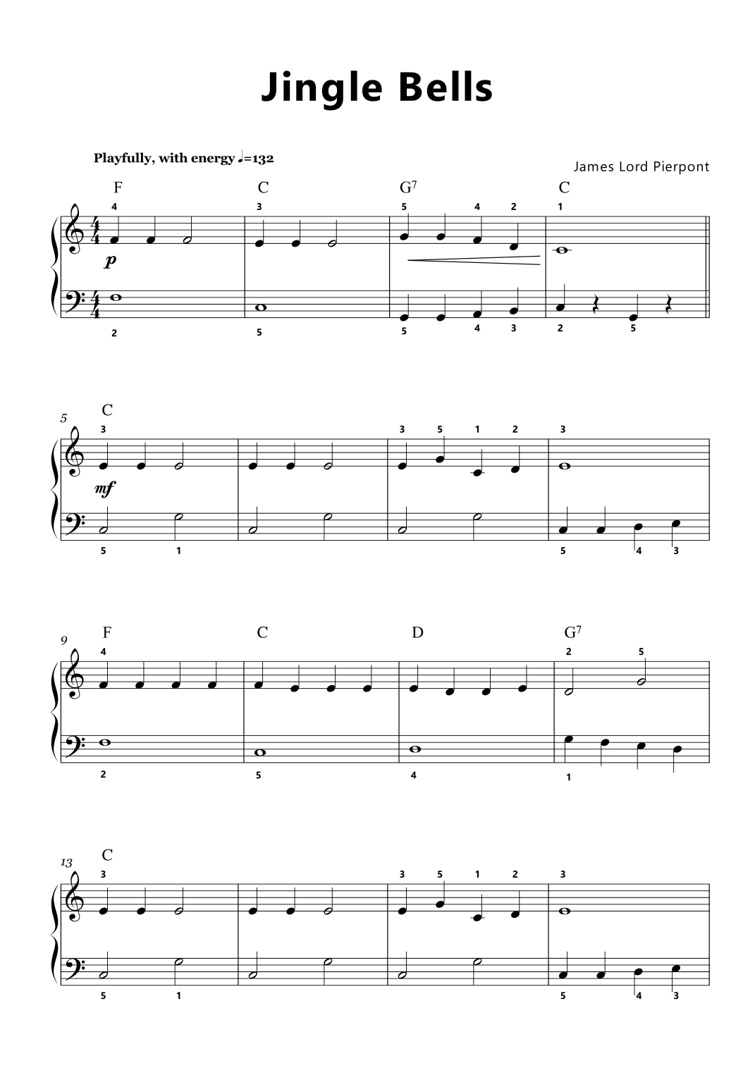 Lively Christmas Carols – Easy Piano and Keyboard Music (with Chords ...