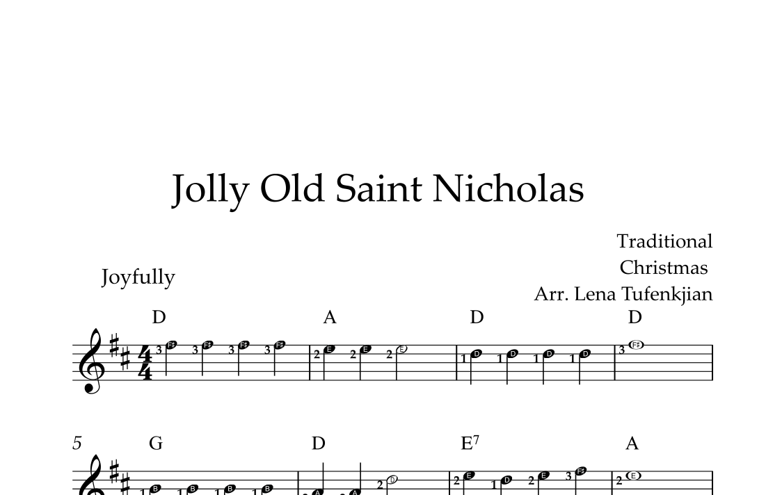 Jolly Old Saint Nicholas (arr. Lena Tufenkjian) by Lena Tufenkjian ...