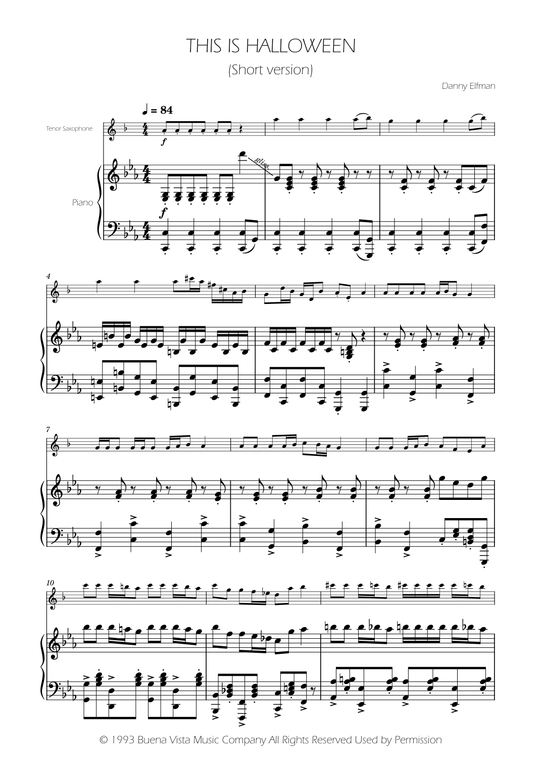 This Is Halloween (arr. Ygor Nunes Silva) por Danny Elfman Partituras ...