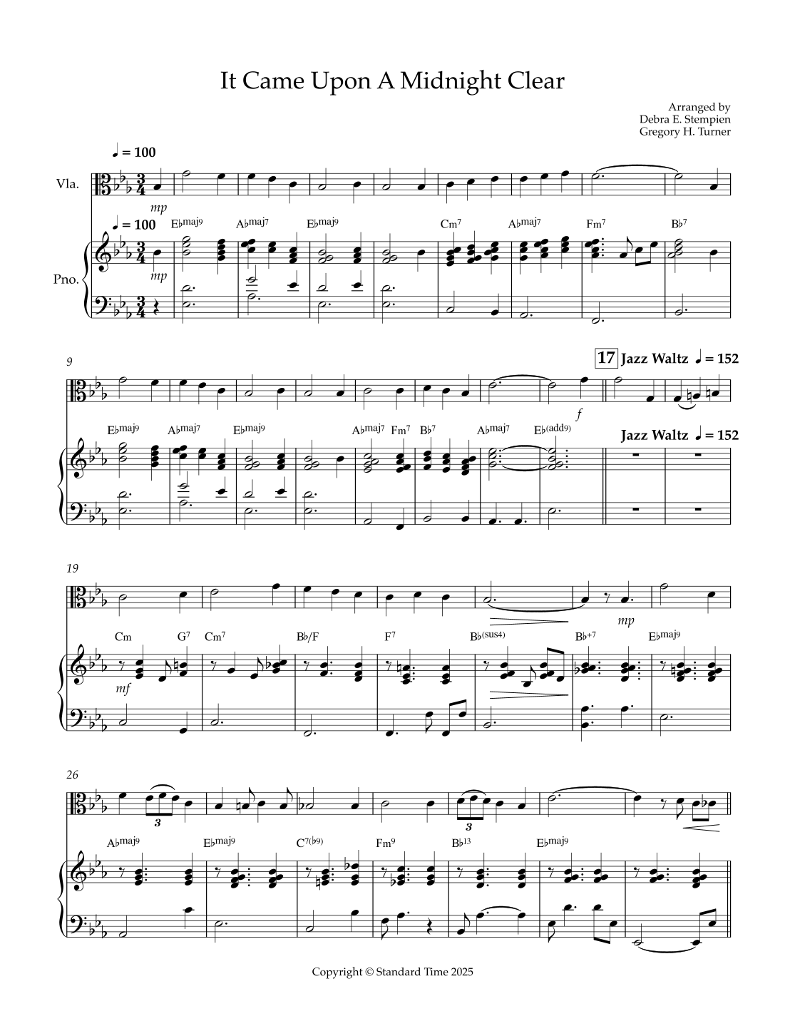 It Came Upon A Midnight Clear (Jazz Waltz) (arr. Debra E. Stempien ...