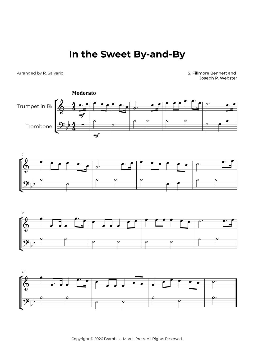 In the Sweet By-and-By - Trumpet and Trombone Duet (arr. R. Salvario ...