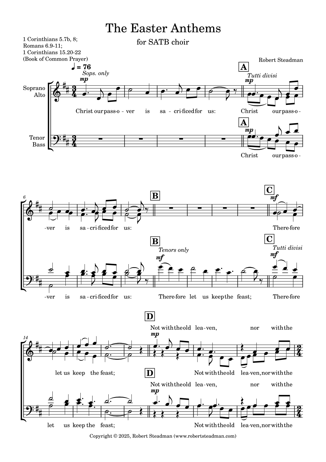 The Easter Anthems by Robert Steadman Sheet Music for SATB Choir at ...