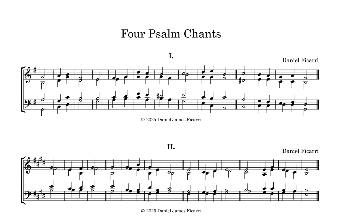 Four Psalm Chants by Daniel Ficarri Sheet Music for SATB Choir at Sheet ...