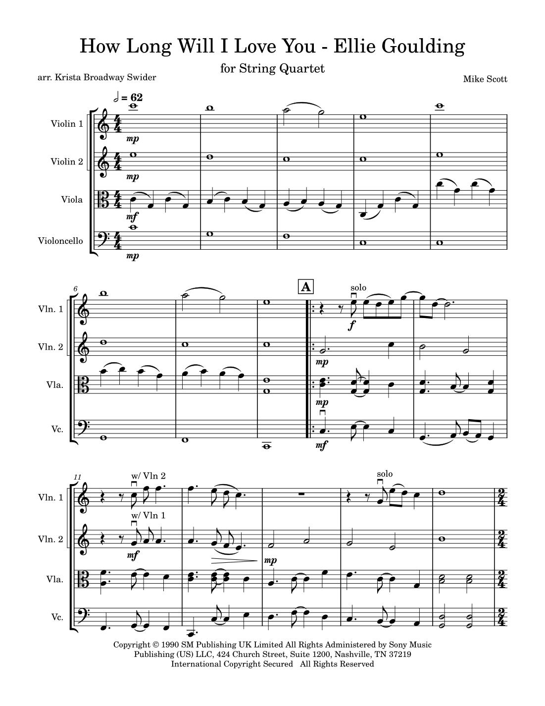 How Long Will I Love You (arr. Krista Broadway Swider) por Ellie ...