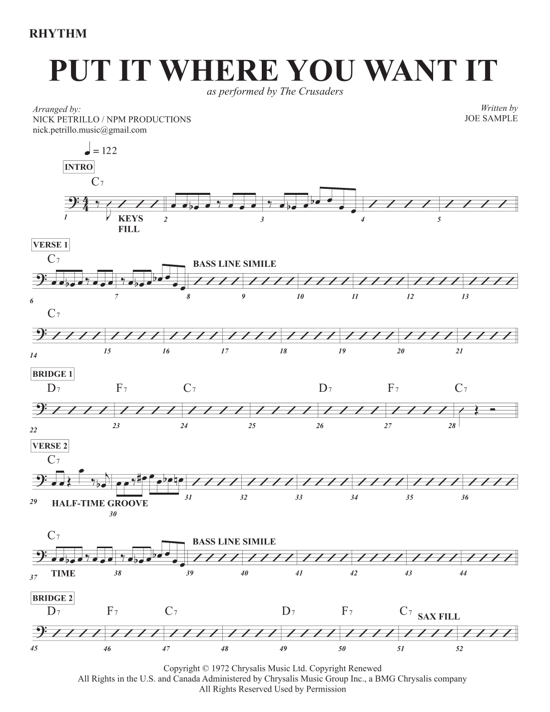 Put It Where You Want It (arr. Nick Petrillo) by The Crusaders Sheet ...