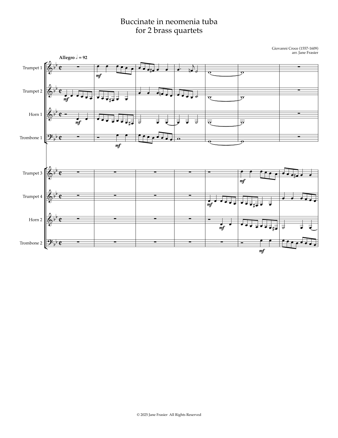 Buccinate in neomenia tuba (arr. Jane Frasier) by Giovanni Croce (1557 ...