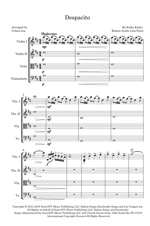 Despacito (arr. Celina Loa) by Luis Fonsi & Daddy Yankee feat. Justin ...