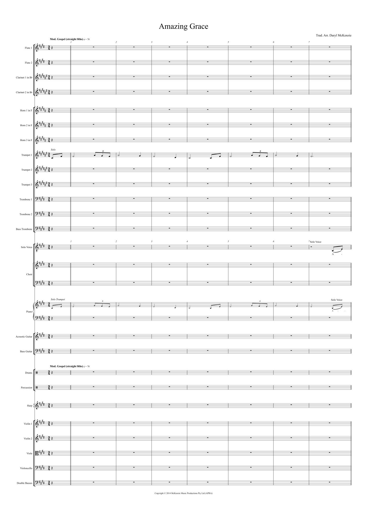 Amazing Grace – Female Vocal with Pops Orchestra and Choir (arr. Daryl ...