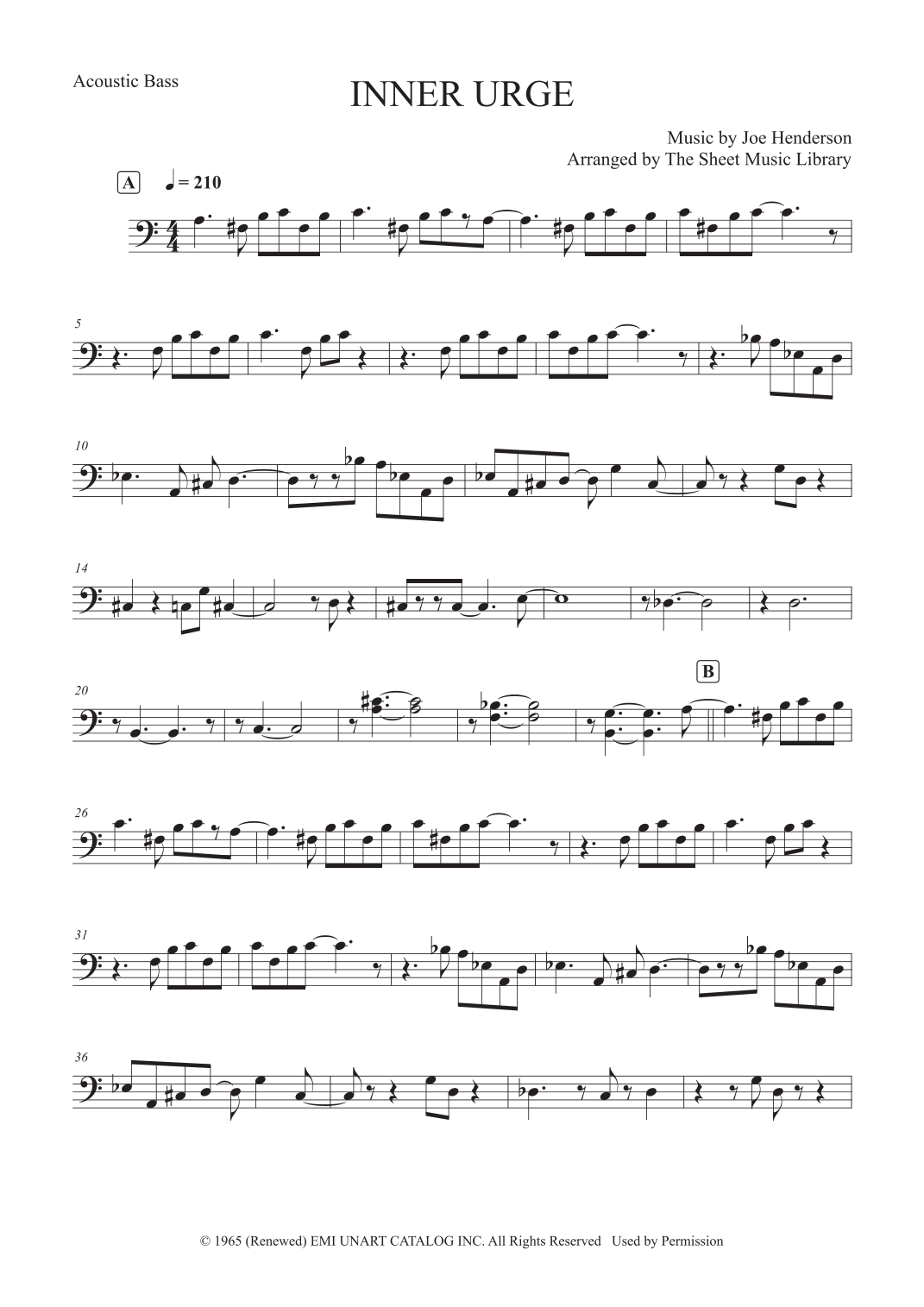 Inner Urge (arr. The Sheet Music Library) by Joe Henderson Sheet Music ...