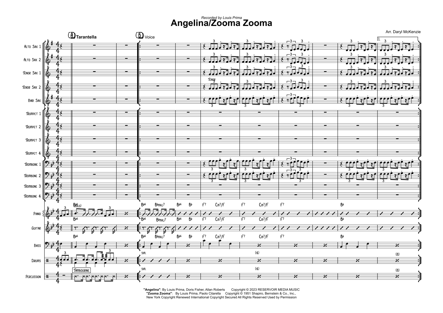 Medley: Angelina with Zooma Zooma (arr. Daryl McKenzie) by Daryl ...