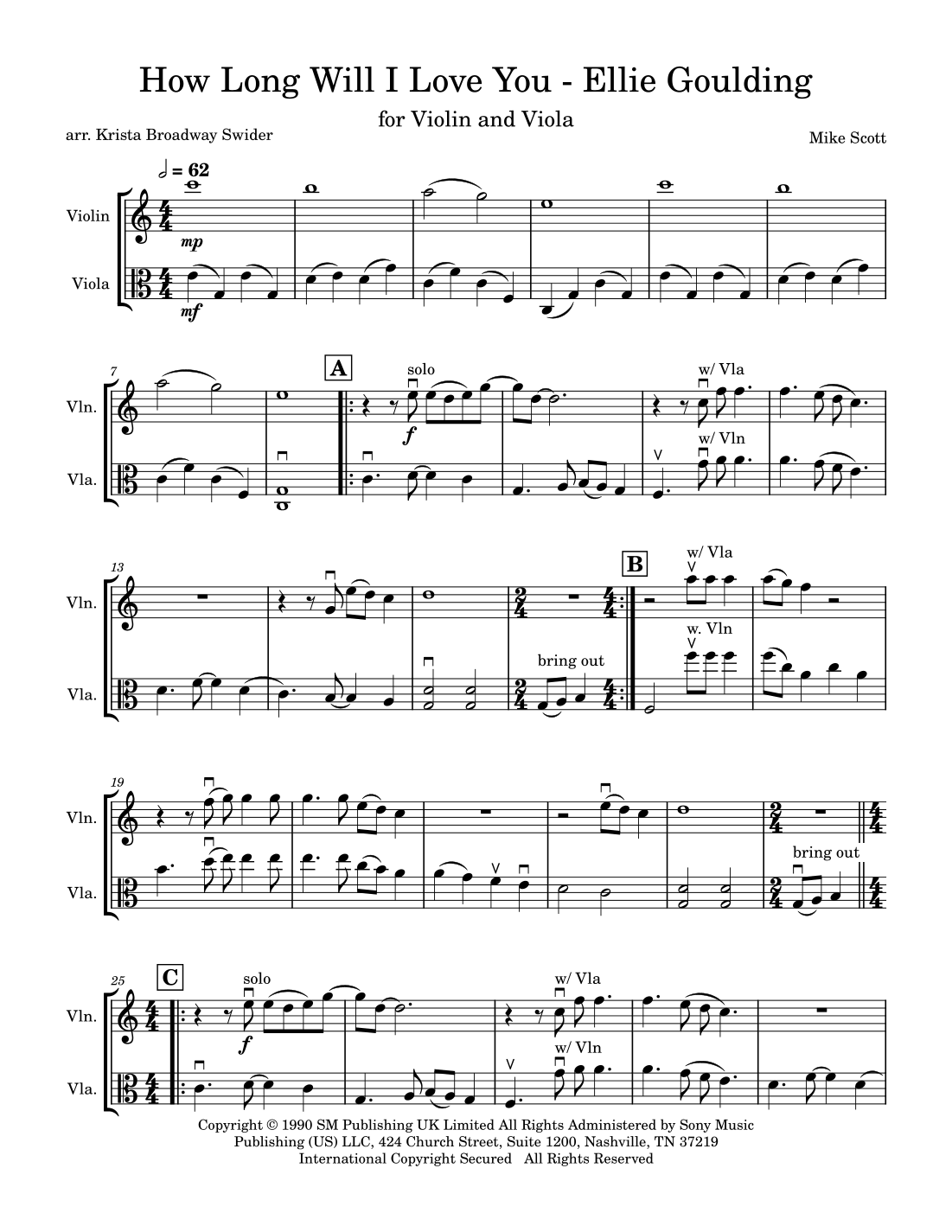 How Long Will I Love You (arr. Krista Broadway Swider) par Ellie ...
