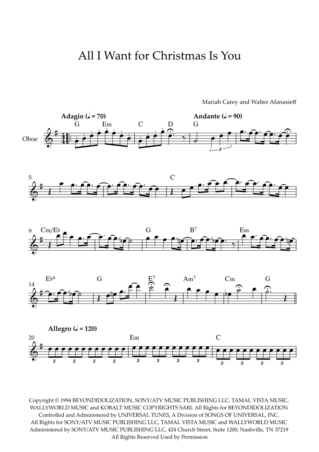 All I Want For Christmas Is You (arr. D. M. Scores) by Justin Bieber ...