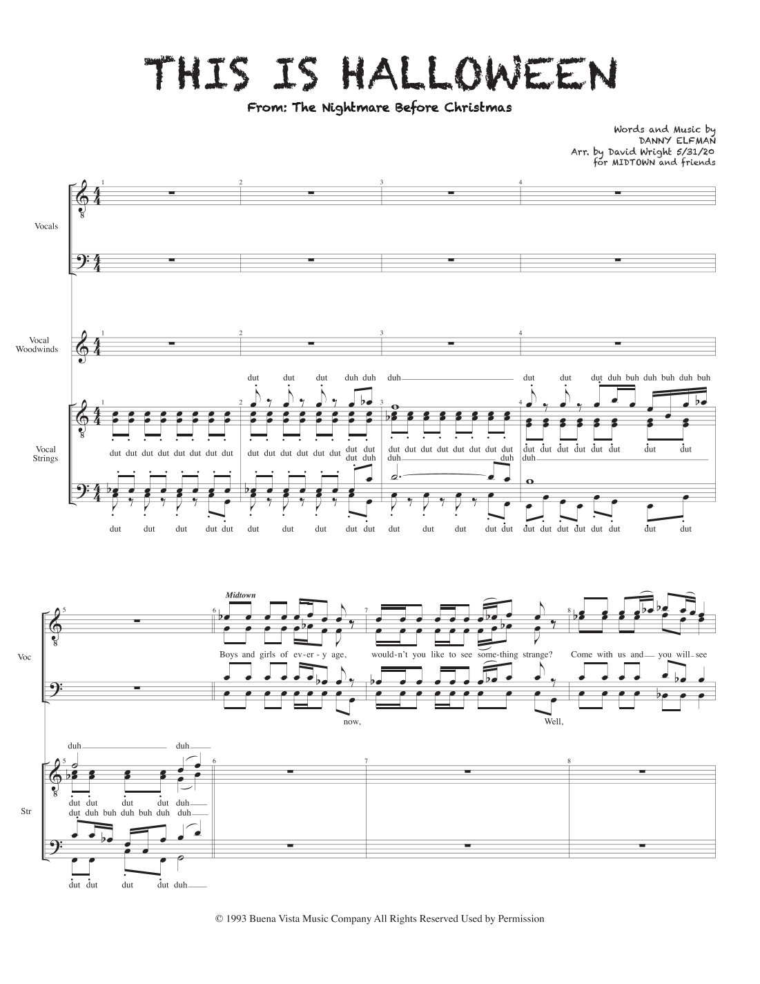 This Is Halloween (arr. David Wright) by Danny Elfman Sheet Music for ...