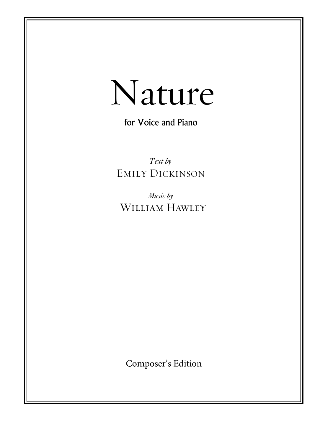 Nature by William Hawley Sheet Music for Piano & Vocal at Sheet Music ...