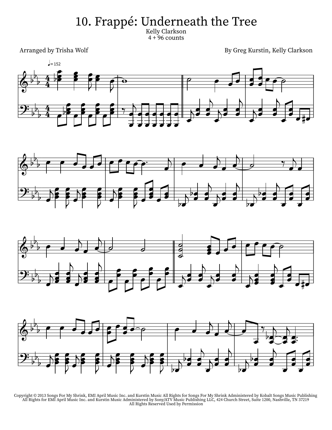 Underneath The Tree (arr. Trisha Wolf por Kelly Clarkson Partituras ...