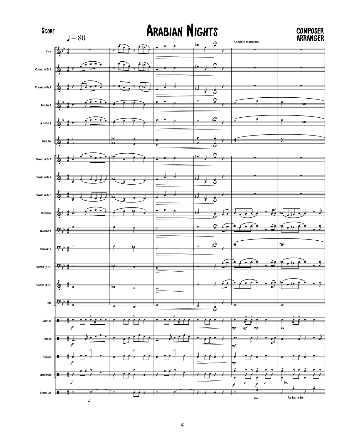 Arabian Nights (arr. Ishbah Cox) by Will Smith Sheet Music for Marching ...