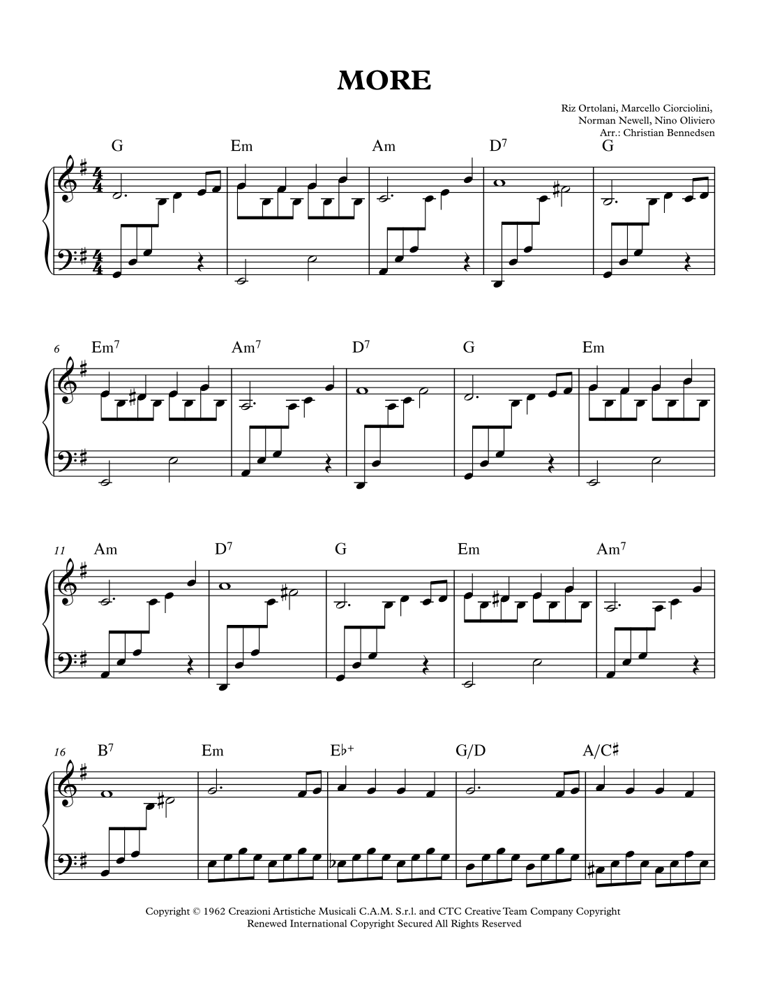 More (Ti Guarderò Nel Cuore) (arr. Christian Bennedsen) by Kai Winding ...