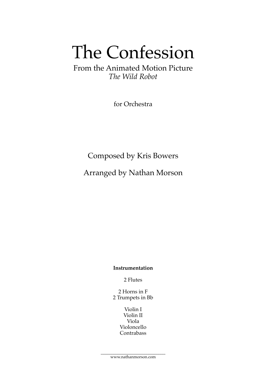 The Confession (arr. Nathan Morson) by Kris Bowers Sheet Music for ...