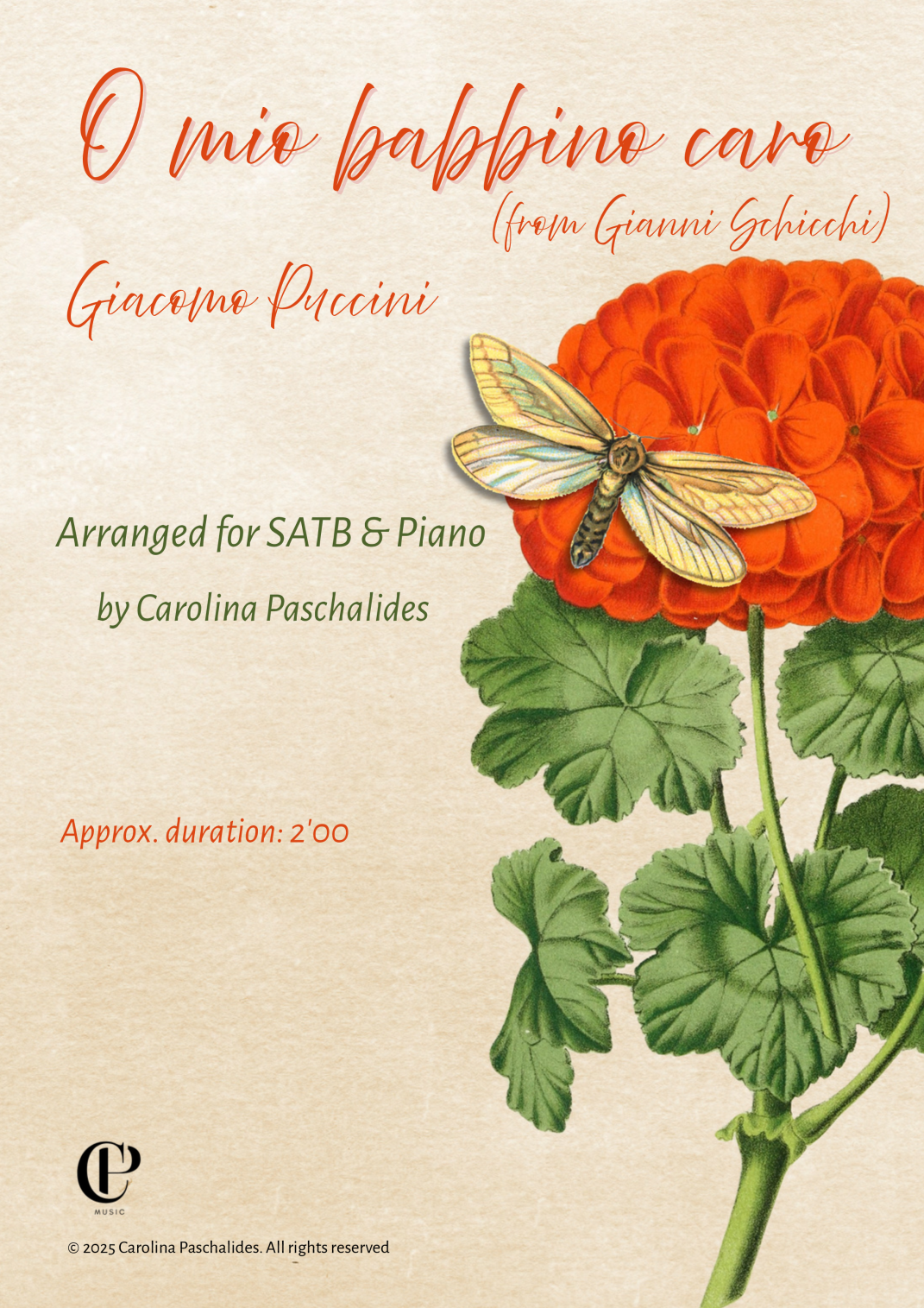 O Mio Babbino Caro (arr. Carolina Paschalides) by Giacomo Puccini Sheet ...