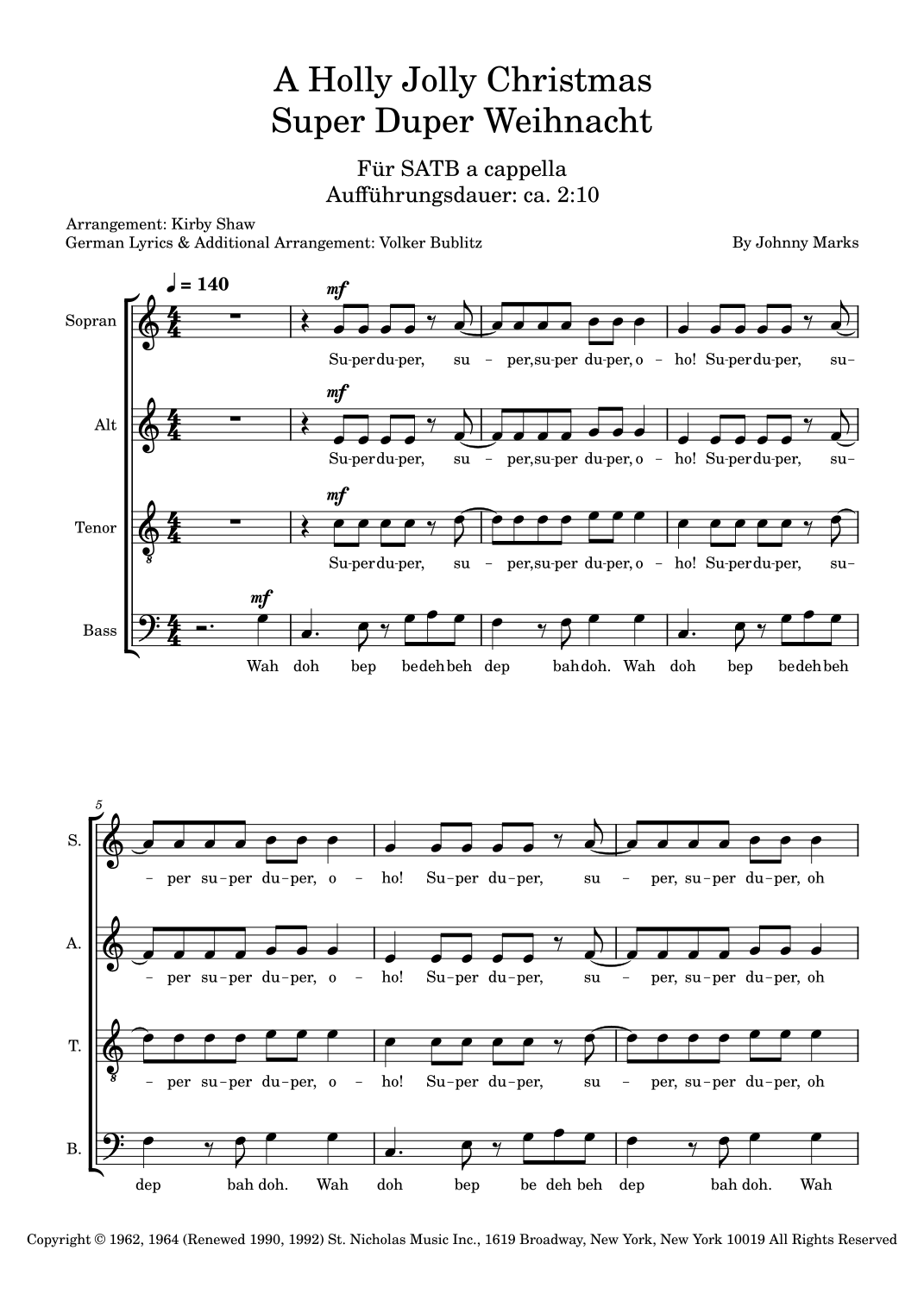 A Holly Jolly Christmas (arr. Volker Bublitz) by Burl Ives Sheet Music ...