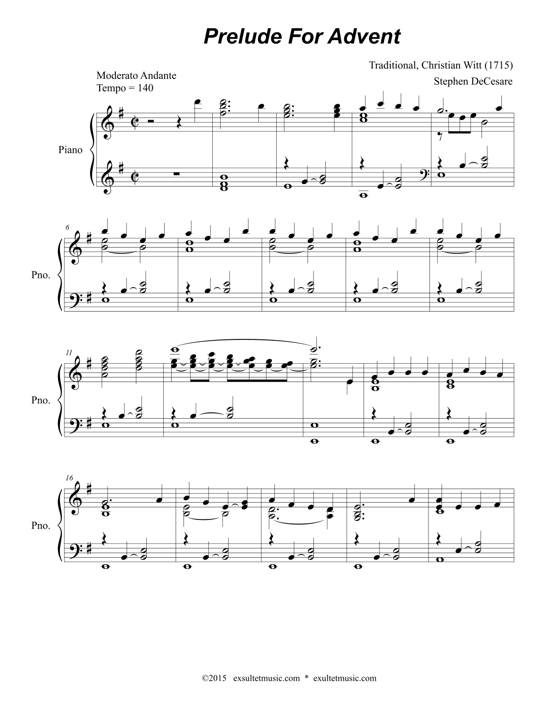 Prelude For Advent (arr. Stephen DeCesare) by Stephen DeCesare Sheet ...