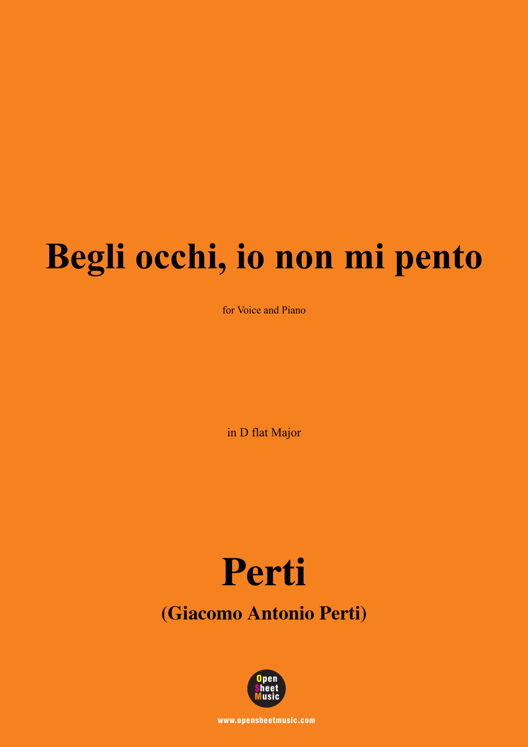 Perti-Begli occhi,io non mi pento,in D flat Major (arr. OSM Press) by ...