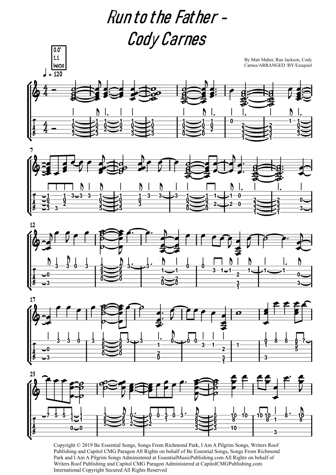Run To The Father arr BY EZEQUIEL EDI ES By Cody Carnes Sheet Music Run To The Father arr BY EZEQUIEL EDI ES By Cody Carnes Sheet Music