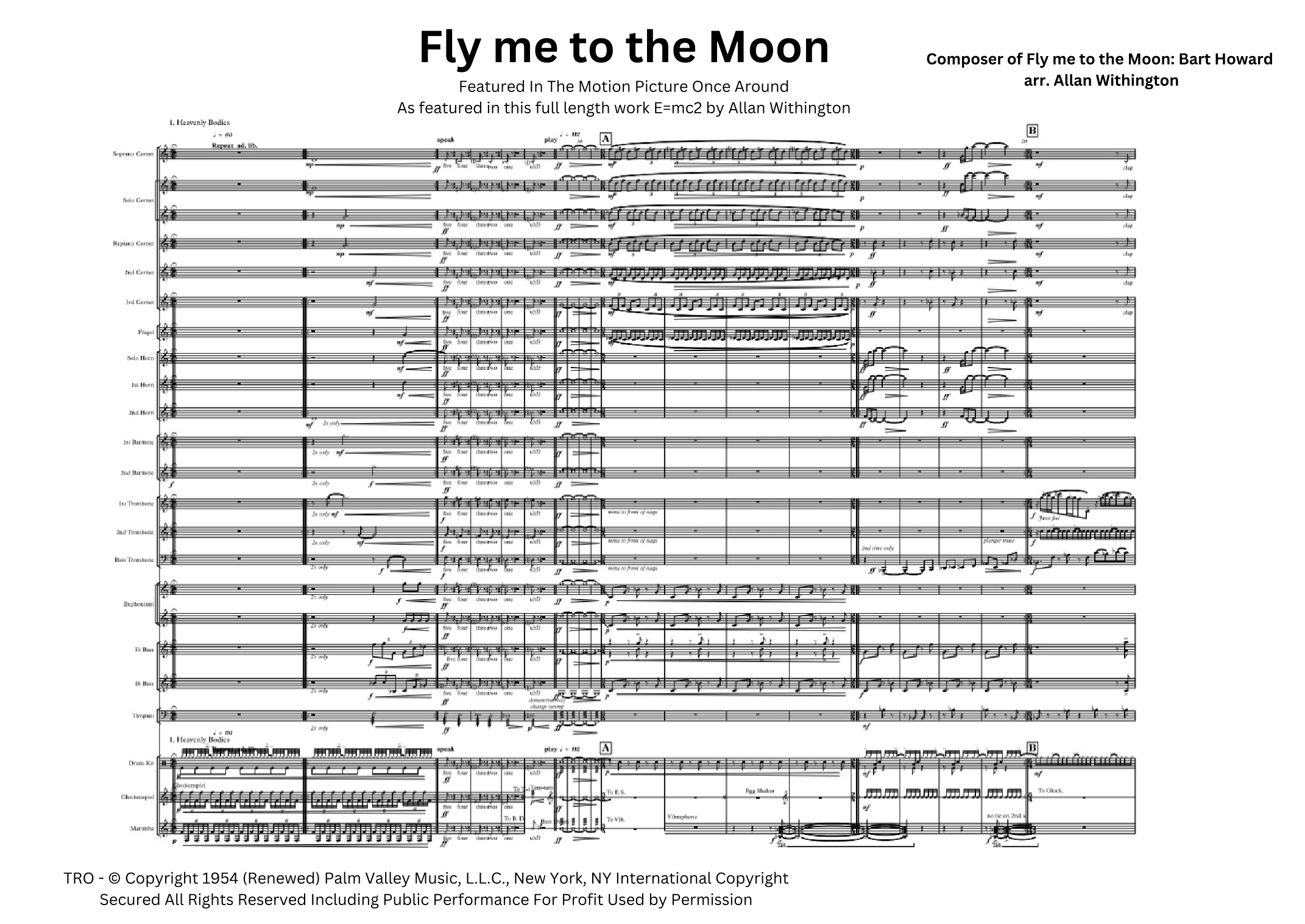 Fly Me To The Moon (in Other Words) (arr. Allan Withington) Partitions ...