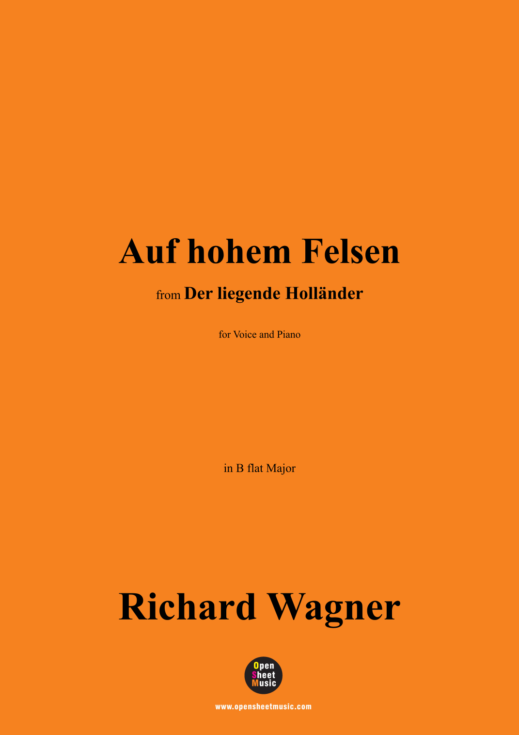 R. Wagner-Auf hohem Felsen,in B flat Major (arr. OSM Press) Sheet Music ...