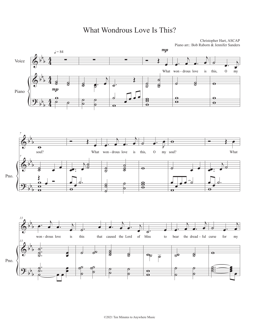 What Wondrous Love Is This? by Christopher Hart Sheet Music for Piano ...