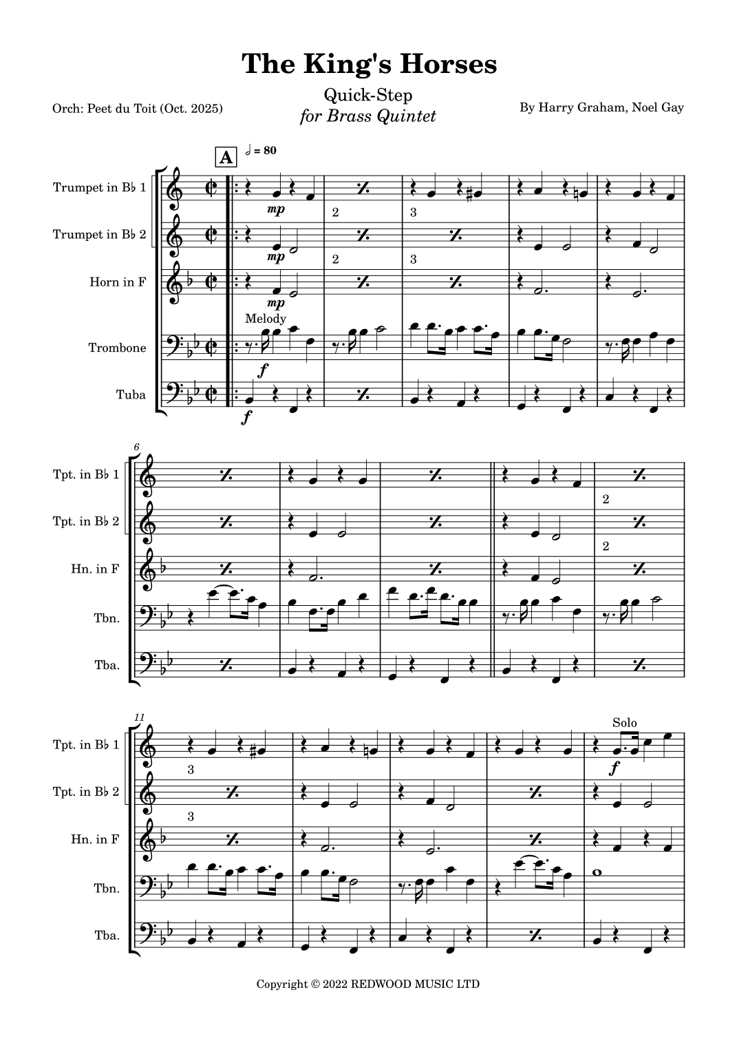 The King's Horses And The King's Men (arr. Peet du Toit) por Harry ...