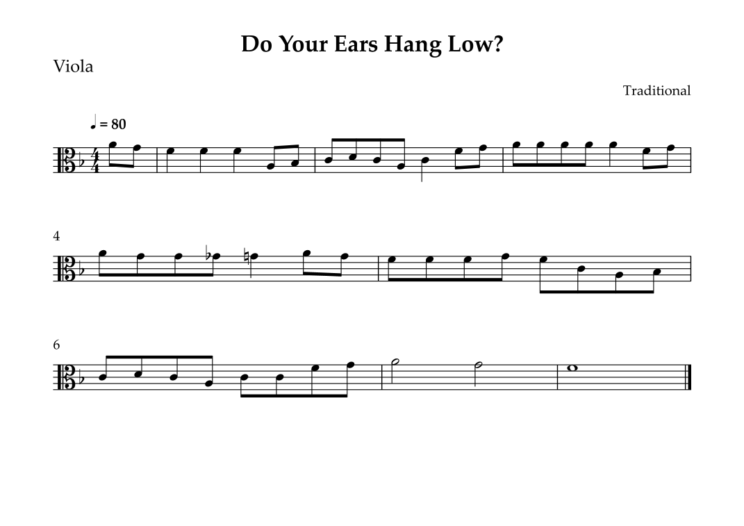 Do Your Ears Hang Low? (arr. Wesley S. SIlva) by Traditional Sheet ...