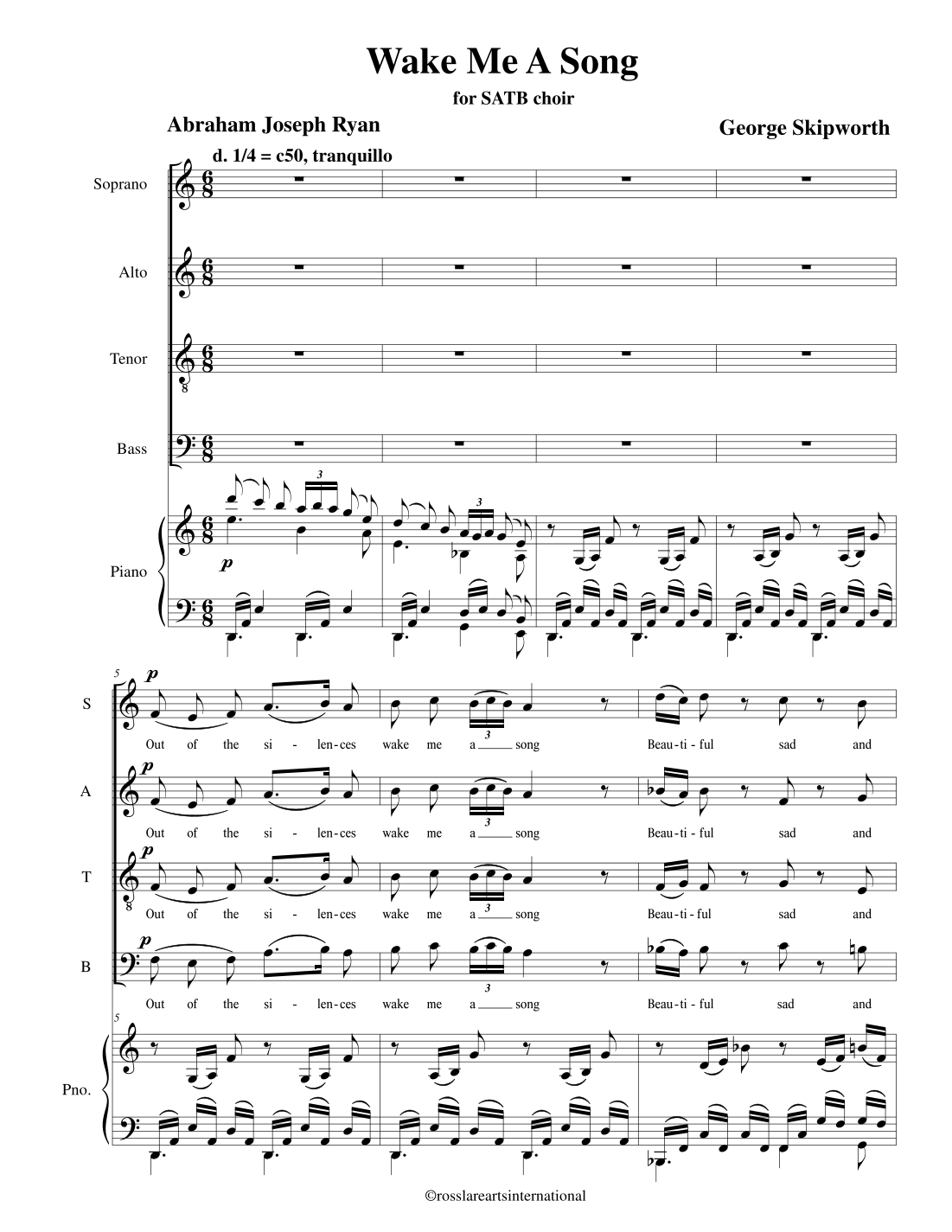 Wake Me A Song Sheet Music | George Skipworth | SATB Choir